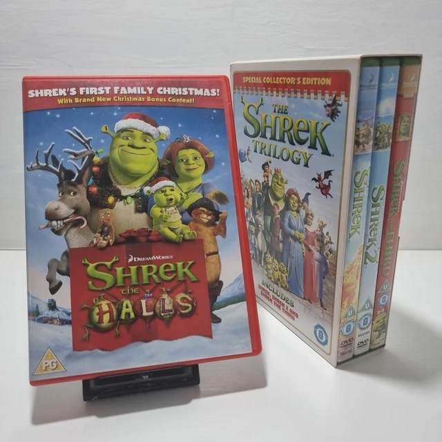 DREAMWORKS SHREK TRILOGY 1-3 (DVD, 2007) & Shrek the Halls (2008) DVD ...