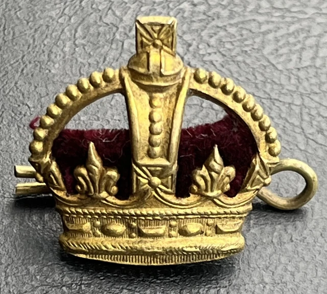 VINTAGE BRITISH ARMY Officers Rank Insignia Crown Badge Inc Original ...