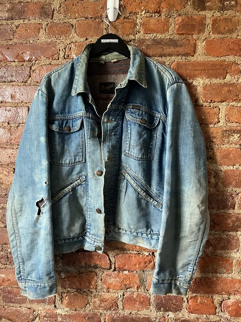 VINTAGE 60S WRANGLER Blanket Lined Selvedge Denim Jacket Made in USA ...