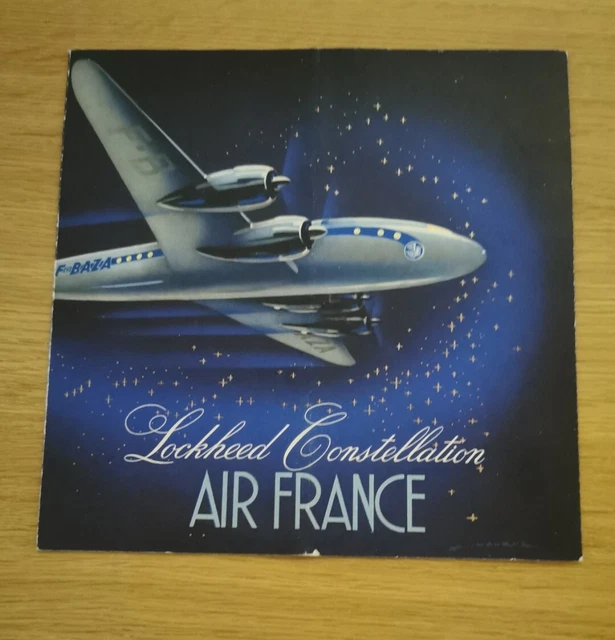LOCKHEED CONSTELLATION AIR France Airlines Aircraft Airliner Brochure £ ...