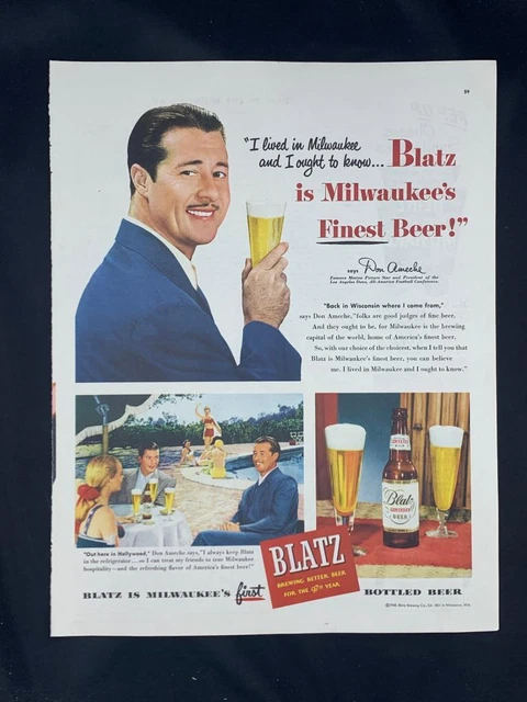 MAGAZINE AD* - 1948 - Blatz Beer - Don Ameche £7.54 - PicClick UK
