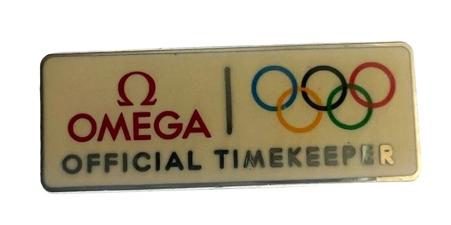 GENUINE OMEGA OFFICIAL Timekeeper Olympic Rings Watch Silver Pin Badge ...
