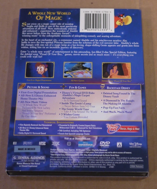 ALADDIN LITTLE MERMAID Emperor’s New Groove Lion King Mulan Tarzan & 5 ...