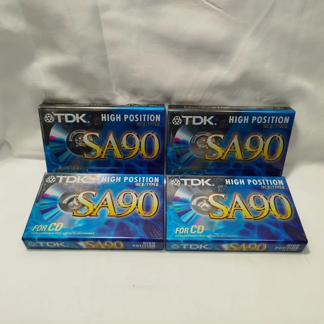 LOT 4 CASSETTE audio TDK SA90 IEC2/Type2/Neuf, Scellé Sous Blister High Position EUR 29,80 ...
