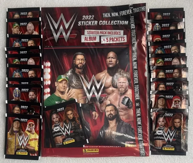2022 PANINI WWE Sticker Collection - Album + 5 packets & 20 Extra Packs ...