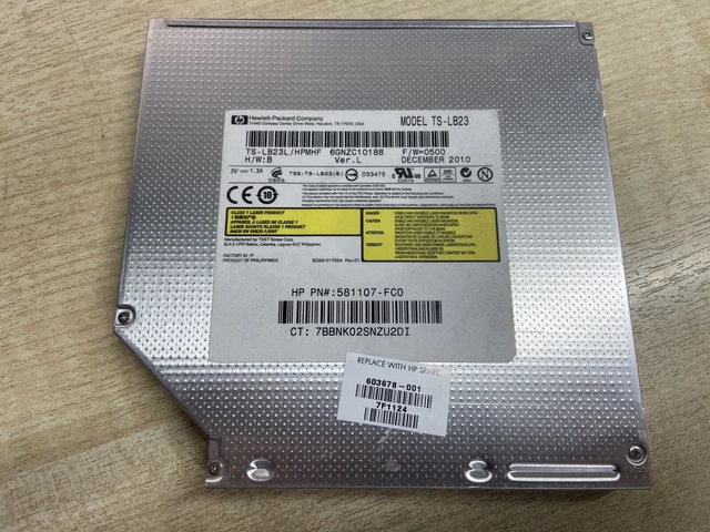 HP DVD-RW BD-ROM Blu-Ray SATA DVD Writer Disk Drive 581107-FC0 TS-LB23L ...