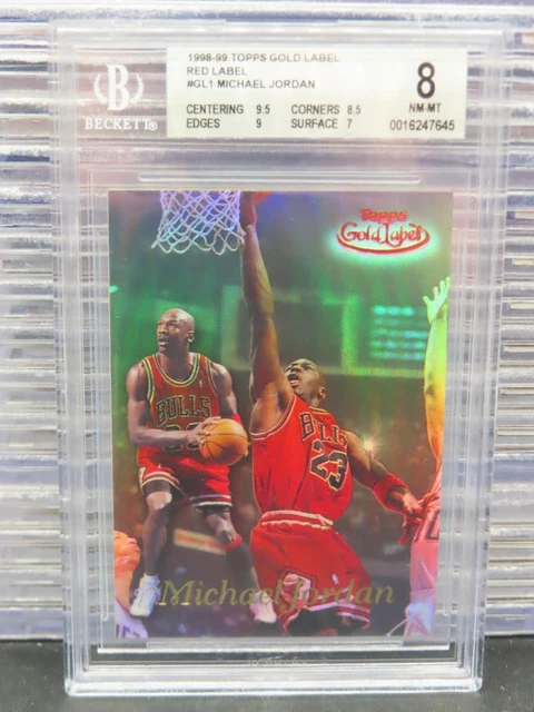 1998-99 TOPPS GOLD Label Michael Jordan Red Label #GL1 BGS 8 Bulls EUR ...
