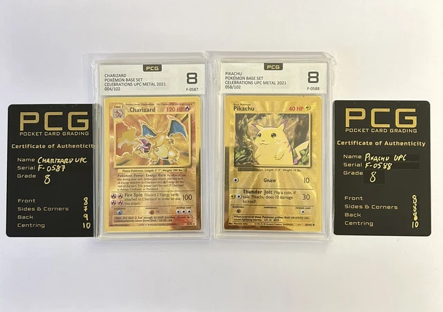 2021 POKEMON CELEBRATIONS Gold Metal Charizard +Pikachu Ultra Premium ...
