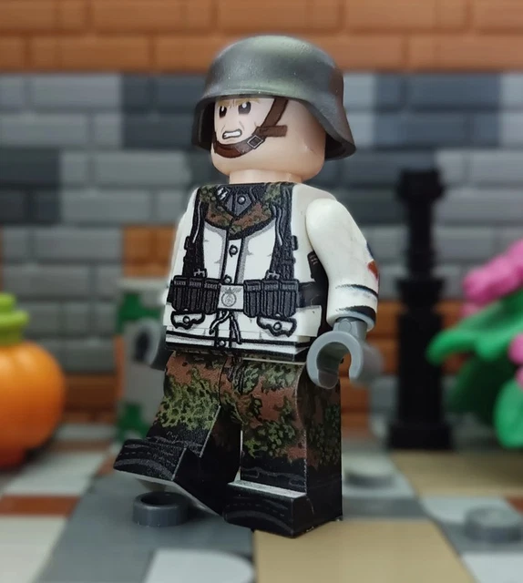 LEGO THE MINI Brick WW2 German Half Camo Uniform minifigure K98 Kar98 ...