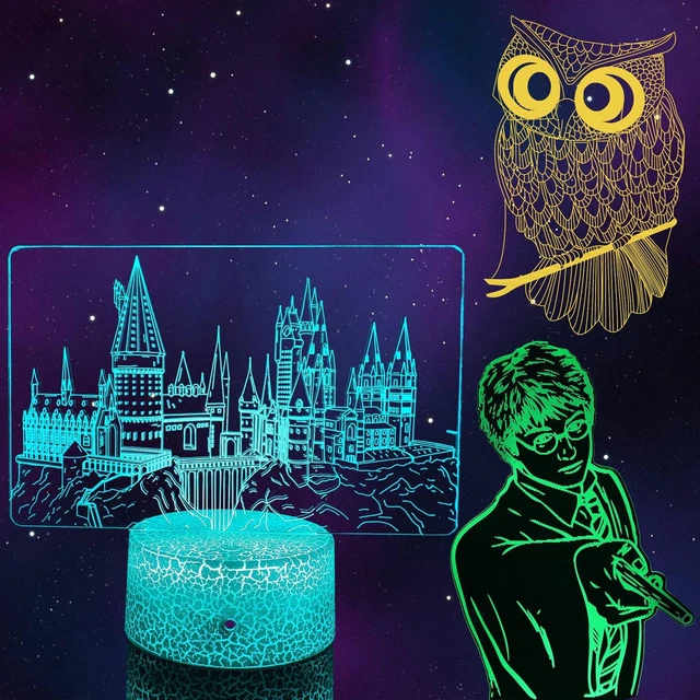 HARRY POTTER HOGWARTS 7 Colour Change 3D LED USB Lamp Night Light | 3 ...