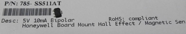 5ST SMD HALL EFFECT SENSOR BIPOLAR SS411AT Hall-Sensor Magnetfeldsensor ...