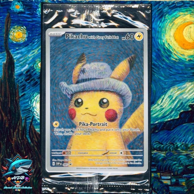 POKEMON SEALED VAN GOGH PIKACHU WITH GREY FELT HAT SVPen 085 PROMO ...