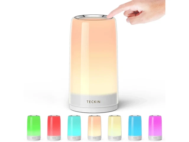 TECKIN DL31 RGB Night Light lamp, Semi Waterproof, Dimmable with Touch ...