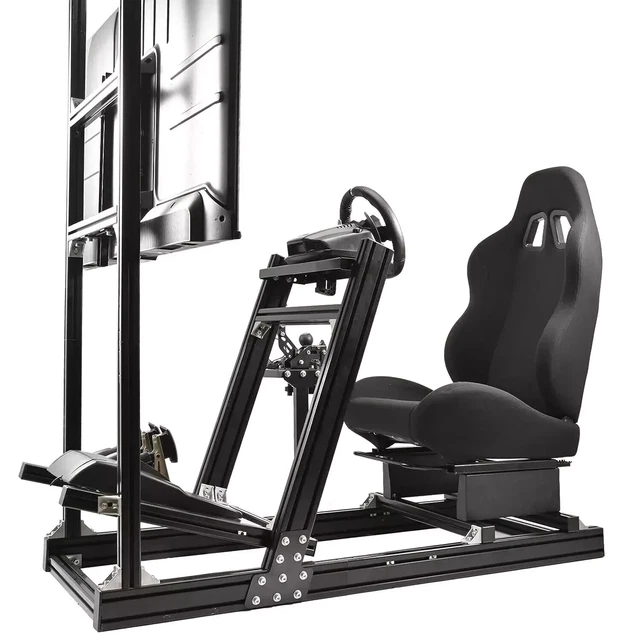 MARADA ALUMINUM PROFILE Racing Sim Cockpit with Seat and TV Stand Fit ...