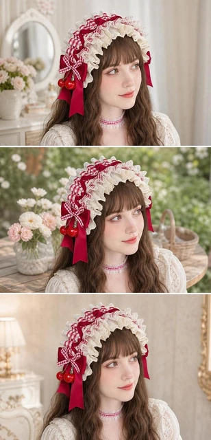 CHERRY GOTHIC HEADDRESS, Fabric Plant Fiber Hair Accessory £18.98 ...