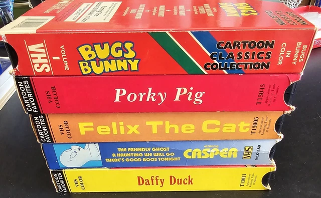 VINTAGE CARTOONS VHS Lot Of 5 Daffy Duck Casper Felix T/Cat Porky Pig ...