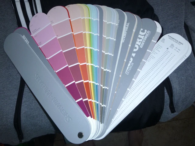 SHERWIN WILLIAMS PAINT Color Samples Fan Deck, Interior Exterior ...