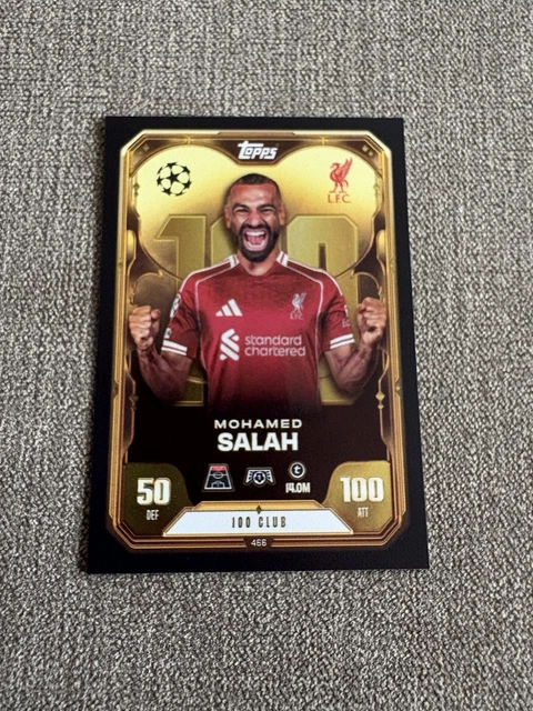 TOPPS MATCH ATTAX 2025/2026 Mo Salah 100 Club Liverpool 25/26 £9.95 ...