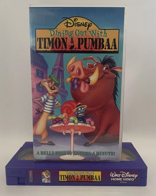 DISNEY DINING OUT With Timon And Pumbaa VHS * RARE PURPLE VHS * £12.65 ...