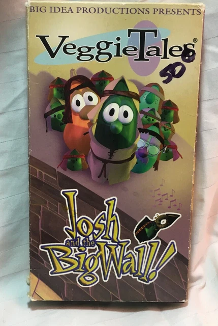 veggietales-josh-and-the-big-wall-vhs-video-tape-rare-oop-1997-big