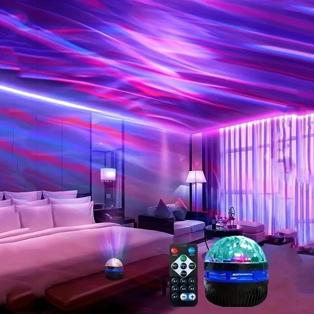 USB GALAXY PROJECTOR Aurora Night Light 360° Rotating LED with Remote ...