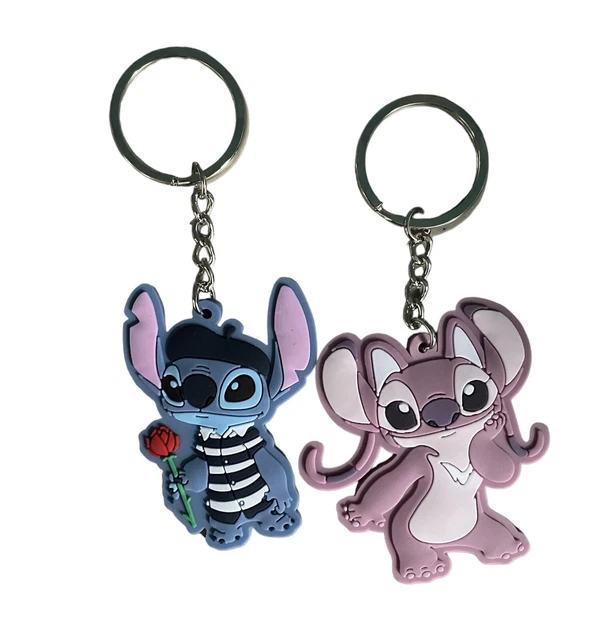 STITCH & ANGEL Keyring Disney Set Of 2 Valentines Day Lilo & Stitch £15 ...