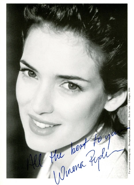 PHOTO ORIGINALE SIGNATURE preprint de l'actrice WINONA RYDER / 13X18 ...
