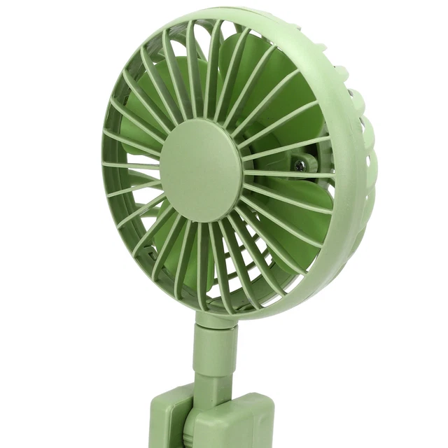 (GREEN)PORTABLE HANDHELD FAN 3 Speed Wind Mini USB Rechargeable Fan ...