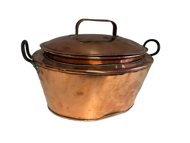 LARGE COPPER FISH Kettle With Lid 19th Century Antique Length 37cm £90. ...