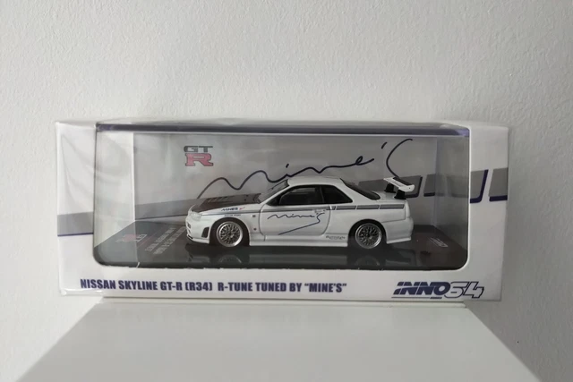 INNO64 NISSAN SKYLINE R34 GT-R Mine's Black Carbon Hood EUR 70,00 ...