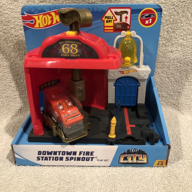 Hot Wheels City Downtown Fire Station Spinout Playset For Sale