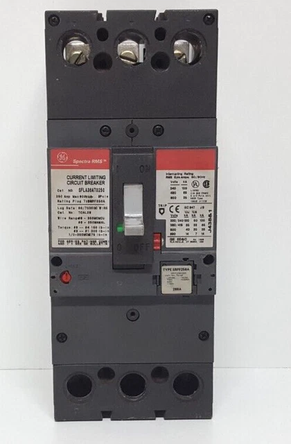 GE SFLA36AT0250 SPECTRA Rms Circuit Breaker 3P 200 Amps 600 Vac ...