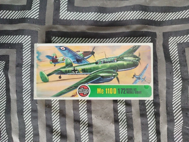 VINTAGE AIRFIX MESSERSCHMITT ME 110D 1/72 Model Airplane Kit - New ...