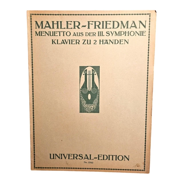 GUSTAV MAHLER MENUETTO de La Iii. Symphonie Livre Universal Edition EUR ...