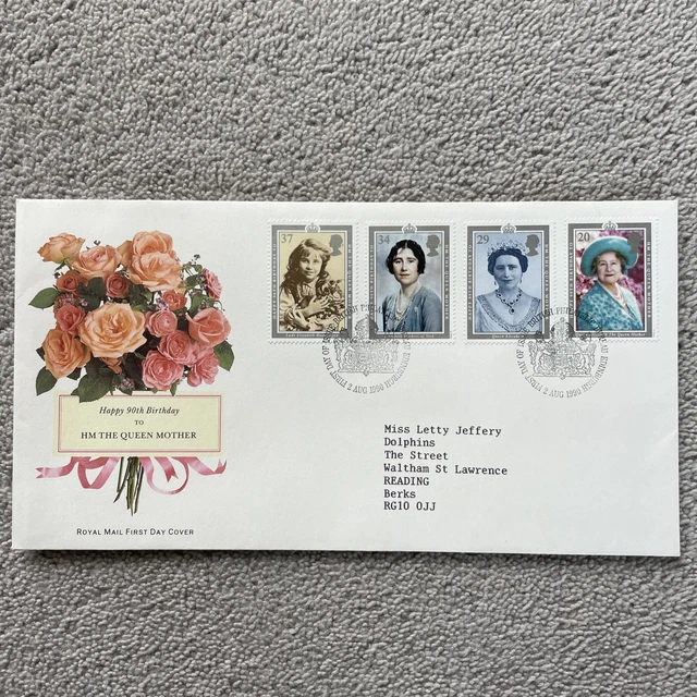 HM QUEEN MOTHER 90th Birthday Royal Mail First Day Cover - 2 Aug 1990 £ ...