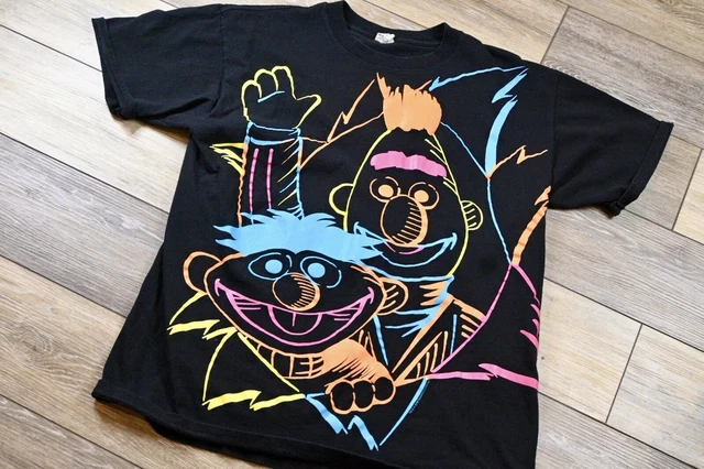VINTAGE 2000’S NEON Bert And Ernie Sesame Street Shirt Large $50.00 ...