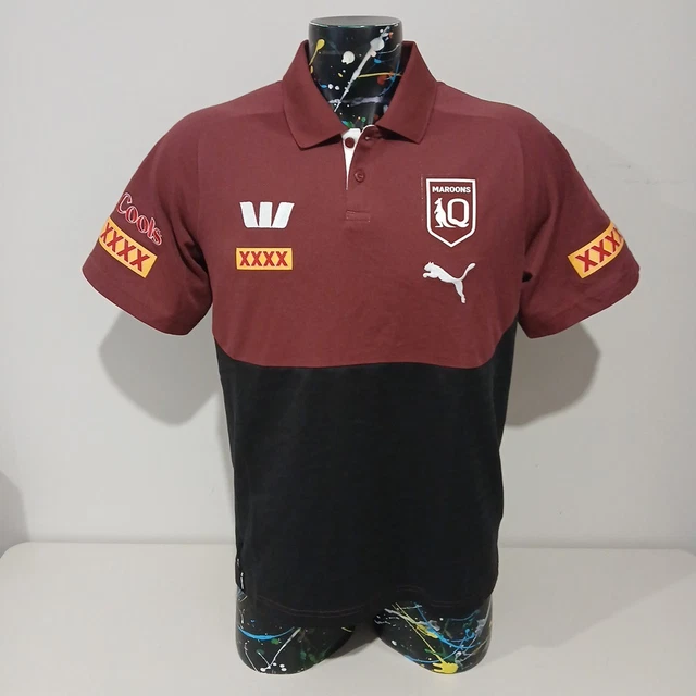 QLD MAROONS STATE of Origin 2025 Puma NRL Mens M Team Polo Shirt 'Cools ...