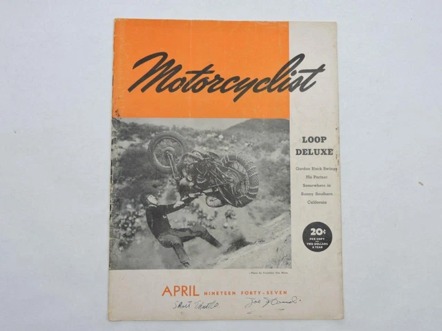 MOTORCYCLIST MAGAZINE APRIL 1947 Royal Enfield Daytona Indian Norton ...