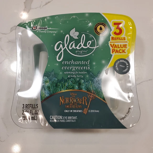 GLADE ENCHANTED EVERGREENS Plugins Scented Oil Refill Nutcracker Unit ...