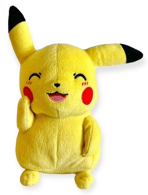 TOMY POKEMON PIKACHU Soft Toy Plush 8" Nintendo Smiling Eyes Closed Shy ...