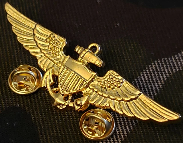 US NAVY AVIATION Wing Badge Naval Aviator Pilot Pin Insignia Gold ...