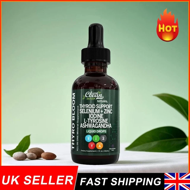 CLEAN NUTRA THYROID Support - Selenium + Zinc Iodine L-Tyrosine Liqud ...