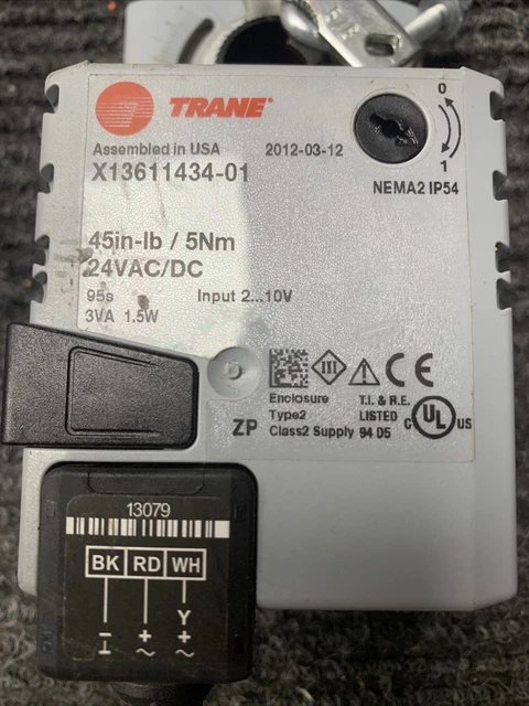 TRANE X13611434-01 24V 45 in-lbs Non-Spring Return Rotary Damper ...