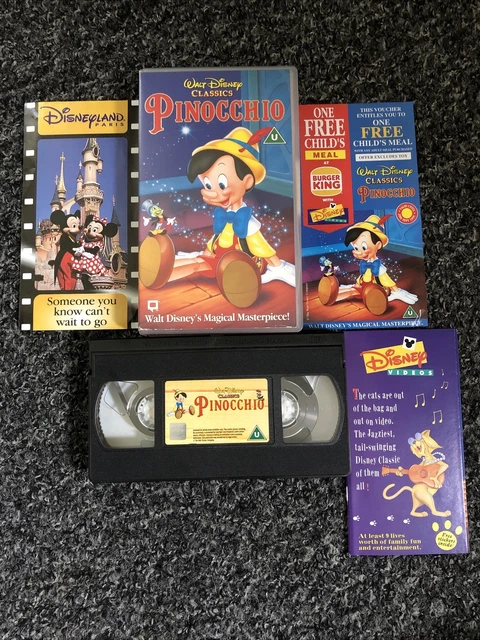 PINOCCHIO VHS VIDEO (1995) Walt Disney Classics Rated U WITH RARE ...