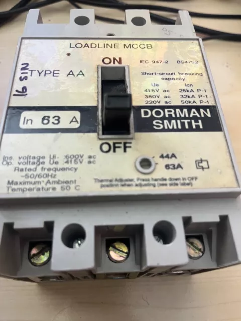 DORMAN SMITH LOADLINE MCCB 63 AMP dreipolig 3-Phasen 63A BS4752 EUR 81 ...