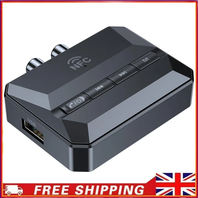 WIRELESS RECEIVER NFC Stereo Wireless Adapter Built-in Signal Gain ...