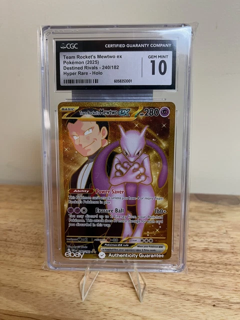TEAM ROCKET'S MEWTWO EX 240/182 Destined Rivals CGC GEM MINT 10! £169. ...