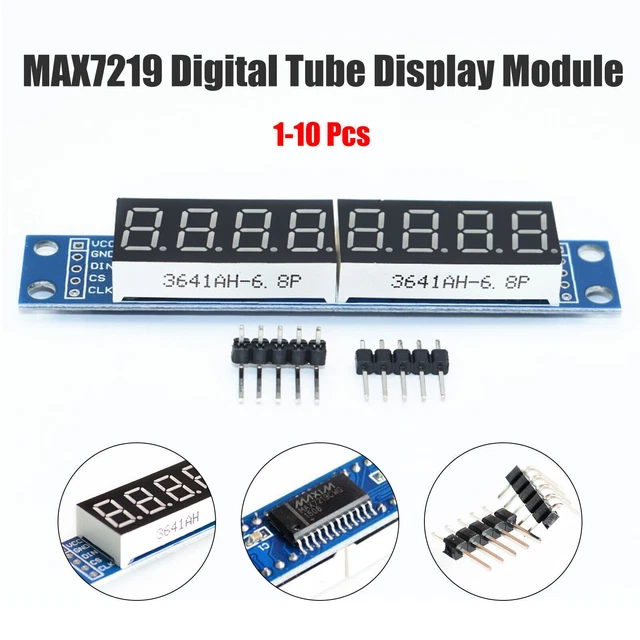 MAX7219 LED MODULE 8-Digit 7 Segment Digital LED Display Module for ...