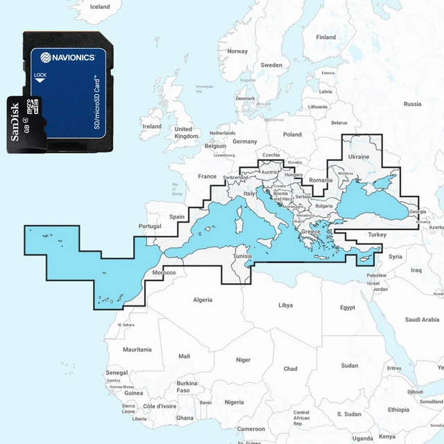 2023 NAVIONICS+ PLUS microSD+SD Chart Card Maps MSD Mediterranean and ...
