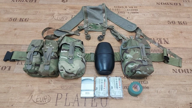BRITISH ARMY WEBBING set MTP POUCHES medium and accessories £50.00 ...